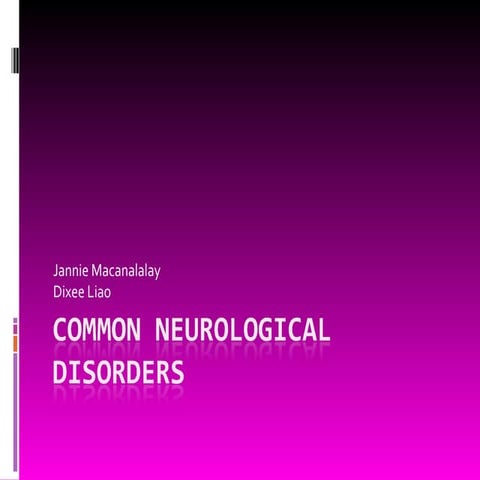 23. common neurological disorders | PPT