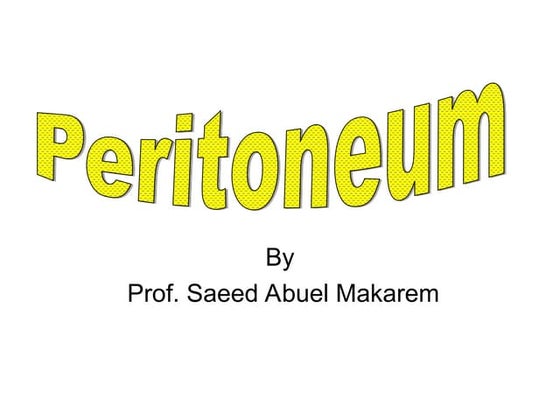 Peritoneum & Abdominal cavity .pptx | Digestive Disorders | Diseases ...