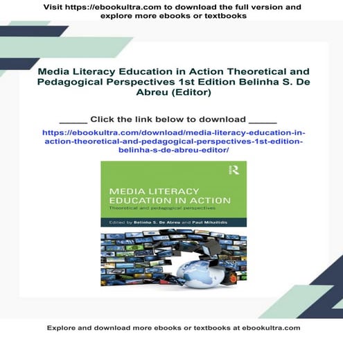 Media Literacy Education in Action Theoretical and Pedagogical Perspectives 1st Edition Belinha ...