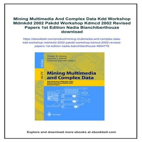 Mining Multimedia And Complex Data Kdd Workshop Mdmkdd 2002 Pakdd Workshop Kdmcd 2002 Revised ...