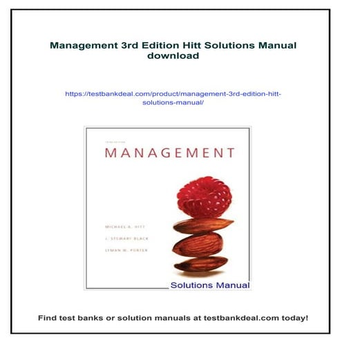 Management 3rd Edition Hitt Solutions Manual Pdf 4570
