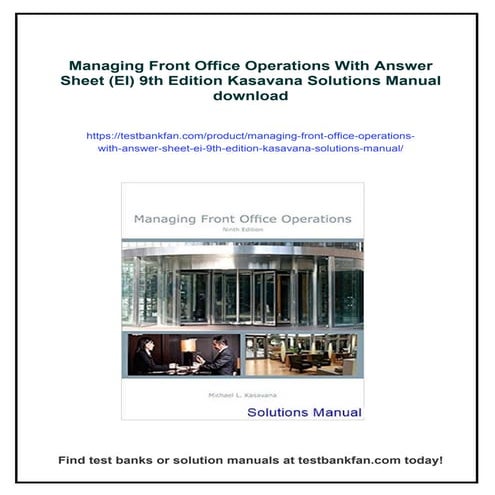 Managing Front Office Operations With Answer Sheet (EI) 9th Edition ...