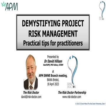 Demystifying Project Risk Management: Practical Tips for Practitioners ...