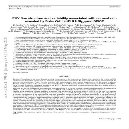 EUV fine structure and variability associated with coronal rain ...