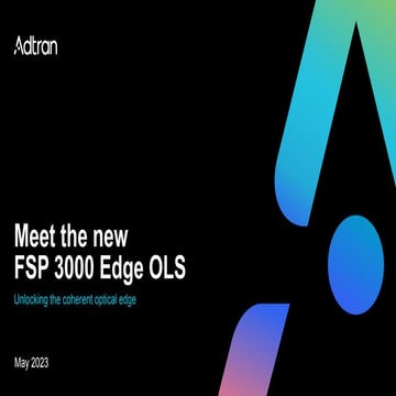 Meet the new FSP 3000 Edge OLS | PDF