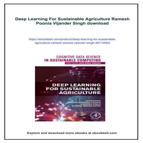Deep Learning For Sustainable Agriculture Ramesh Poonia Vijander Singh | PDF