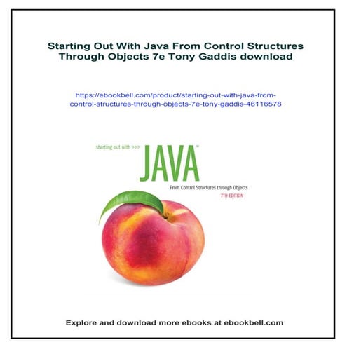 Starting Out With Java From Control Structures Through Objects 7e Tony Gaddis | PDF