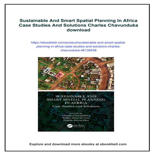 Sustainable And Smart Spatial Planning In Africa Case Studies And ...