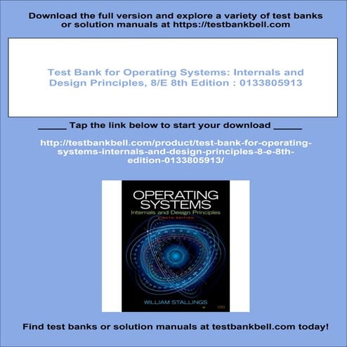 Test Bank for Operating Systems: Internals and Design Principles, 8/E ...
