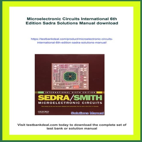 Microelectronic Circuits International 6th Edition Sadra Solutions Manual | PDF
