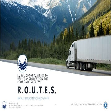 ROUTES Initiative: U.S. DOT Rural Opportunities to Use Transportation ...