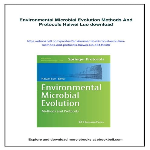Environmental Microbial Evolution Methods And Protocols Haiwei Luo | PDF