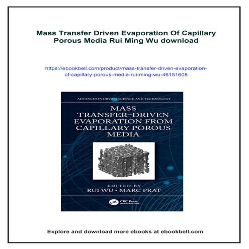 Mass Transfer Driven Evaporation Of Capillary Porous Media Rui Ming Wu ...