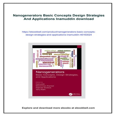 Nanogenerators Basic Concepts Design Strategies And Applications ...