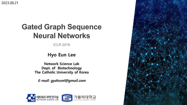 Ns Cuk Seminar Helee Review On Gated Graph Sequence Neural Networks Iclr 2016 Ppt