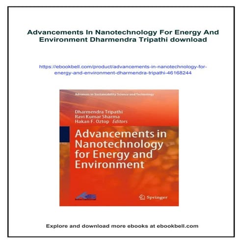 Advancements In Nanotechnology For Energy And Environment Dharmendra ...