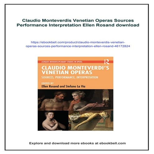 Claudio Monteverdis Venetian Operas Sources Performance Interpretation ...