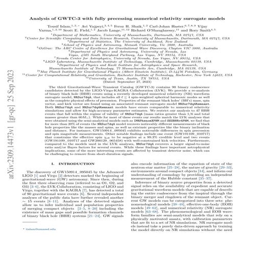 Analysis of GWTC-3 with fully precessing numerical relativity surrogate models | PDF