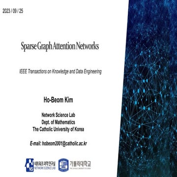 "Sparse Graph Attention Networks", IEEE Transactions on Knowledge and Data Engineering.pptx