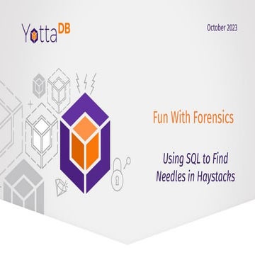 Using SQL to Find Needles in Haystacks | PPT
