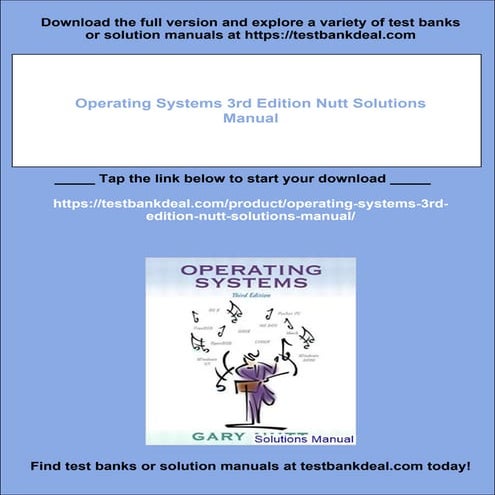 Operating Systems 3rd Edition Nutt Solutions Manual | PDF