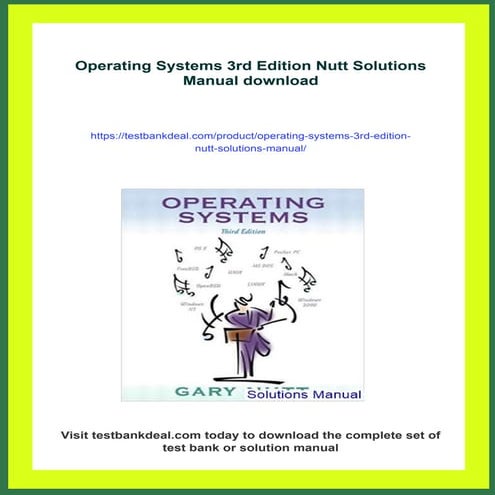 Operating Systems 3rd Edition Nutt Solutions Manual | PDF