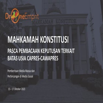 MAHKAMAH KONSTITUSI PASCA PEMBACAAN KEPUTUSAN TERKAIT BATAS USIA CAPRES-CAWAPRES | PDF