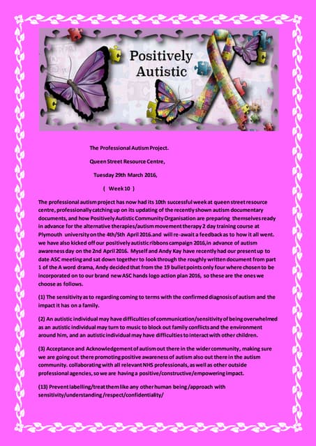 Sarah's Autism Poem (1) | DOCX | Special Needs Kids | Parenting