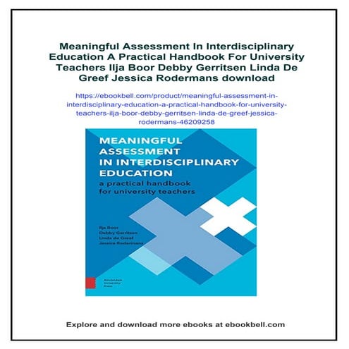 Meaningful Assessment In Interdisciplinary Education A Practical ...