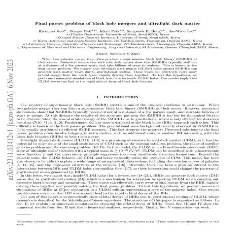 Final parsec problem of black hole mergers and ultralight dark matter | PDF