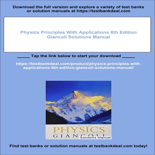 Physics Principles With Applications 6th Edition Giancoli Solutions Manual | PDF