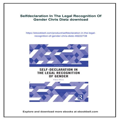 Selfdeclaration In The Legal Recognition Of Gender Chris Dietz | PDF