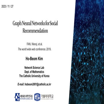 Graph Neural Networks for Social Recommendation.pptx | Social Networking | Internet