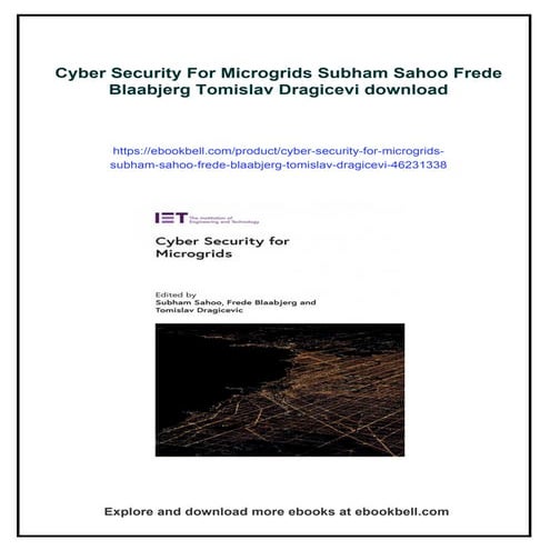 Cyber Security For Microgrids Subham Sahoo Frede Blaabjerg Tomislav ...