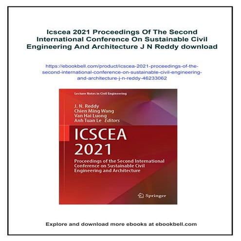 Icscea 2021 Proceedings Of The Second International Conference On Sustainable Civil Engineering ...