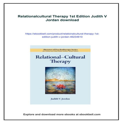 Relationalcultural Therapy 1st Edition Judith V Jordan | PDF