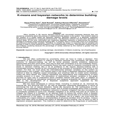 K-means and bayesian networks to determine building damage levels | PDF