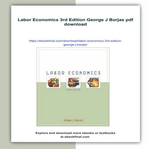 Labor Economics 3rd Edition George J Borjas | PDF