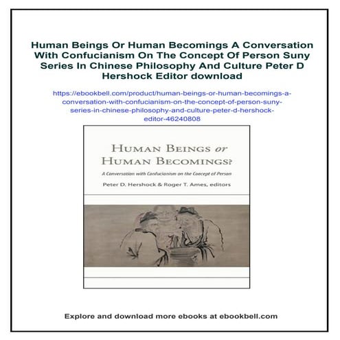 Human Beings Or Human Becomings A Conversation With Confucianism On The ...