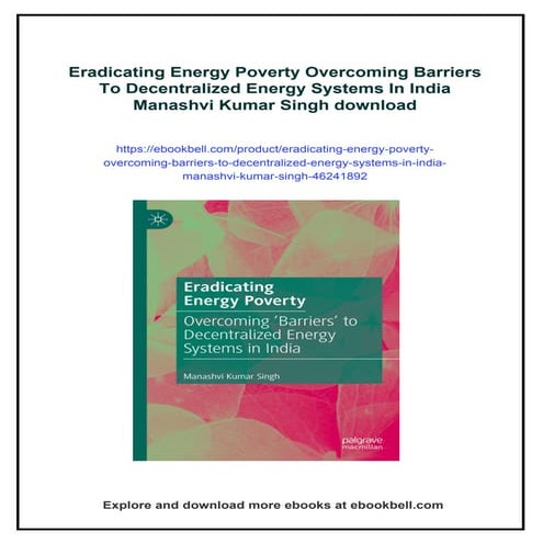 Eradicating Energy Poverty Overcoming Barriers To Decentralized Energy ...