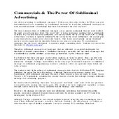 Subliminal perception (assignment) | DOCX