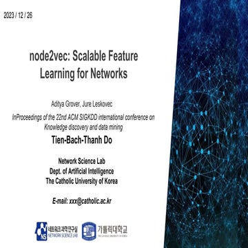 Node2vec Scalable Feature Learning For Networkspptx 