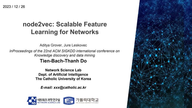 Node2vec Scalable Feature Learning For Networkspptx