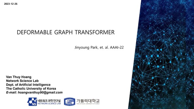 Deformable Graph Transformer Pptx
