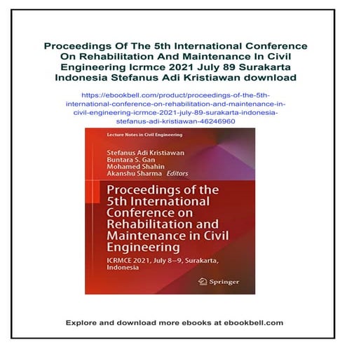 Proceedings Of The 5th International Conference On Rehabilitation And Maintenance In Civil ...