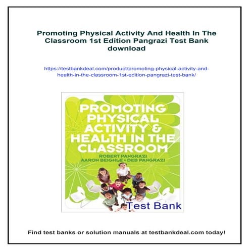 Promoting Physical Activity And Health In The Classroom 1st Edition ...