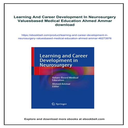 Learning And Career Development In Neurosurgery Valuesbased Medical ...