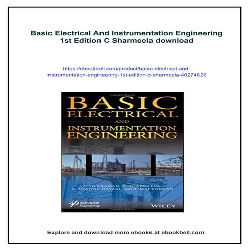 Basic Electrical And Instrumentation Engineering 1st Edition C Sharmeela | PDF