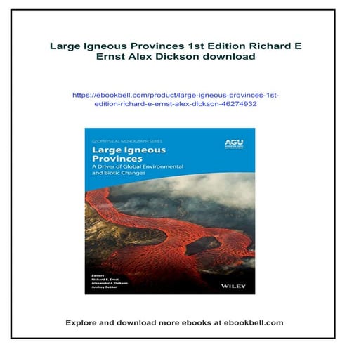 Large Igneous Provinces 1st Edition Richard E Ernst Alex Dickson | PDF