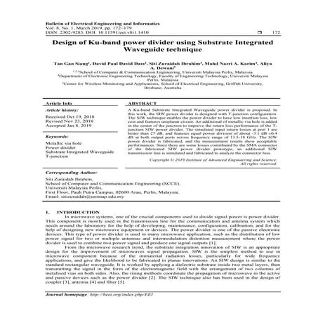 Design of Ku-band power divider using Substrate Integrated Waveguide ...
